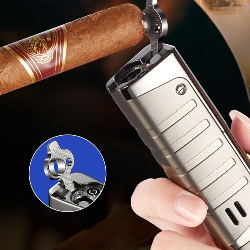 New Gas Lighter, Triple Windproof Flame, Reusable, Easy to Carry, Suitable for Father's Boyfriend As A, Daily Use (Color : C3)