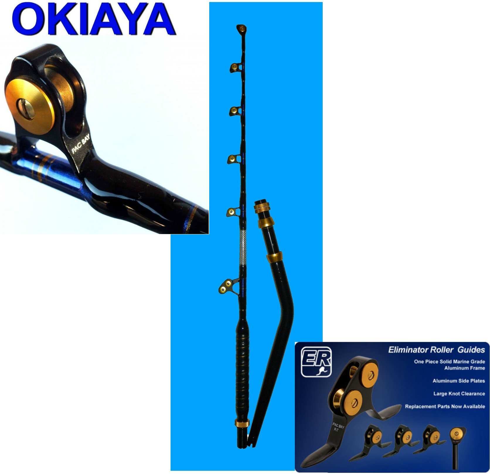 OKIAYA Venom PRO Bent Butt Fishing Rod 80-130 LB. The Monster PAC Bay Guides