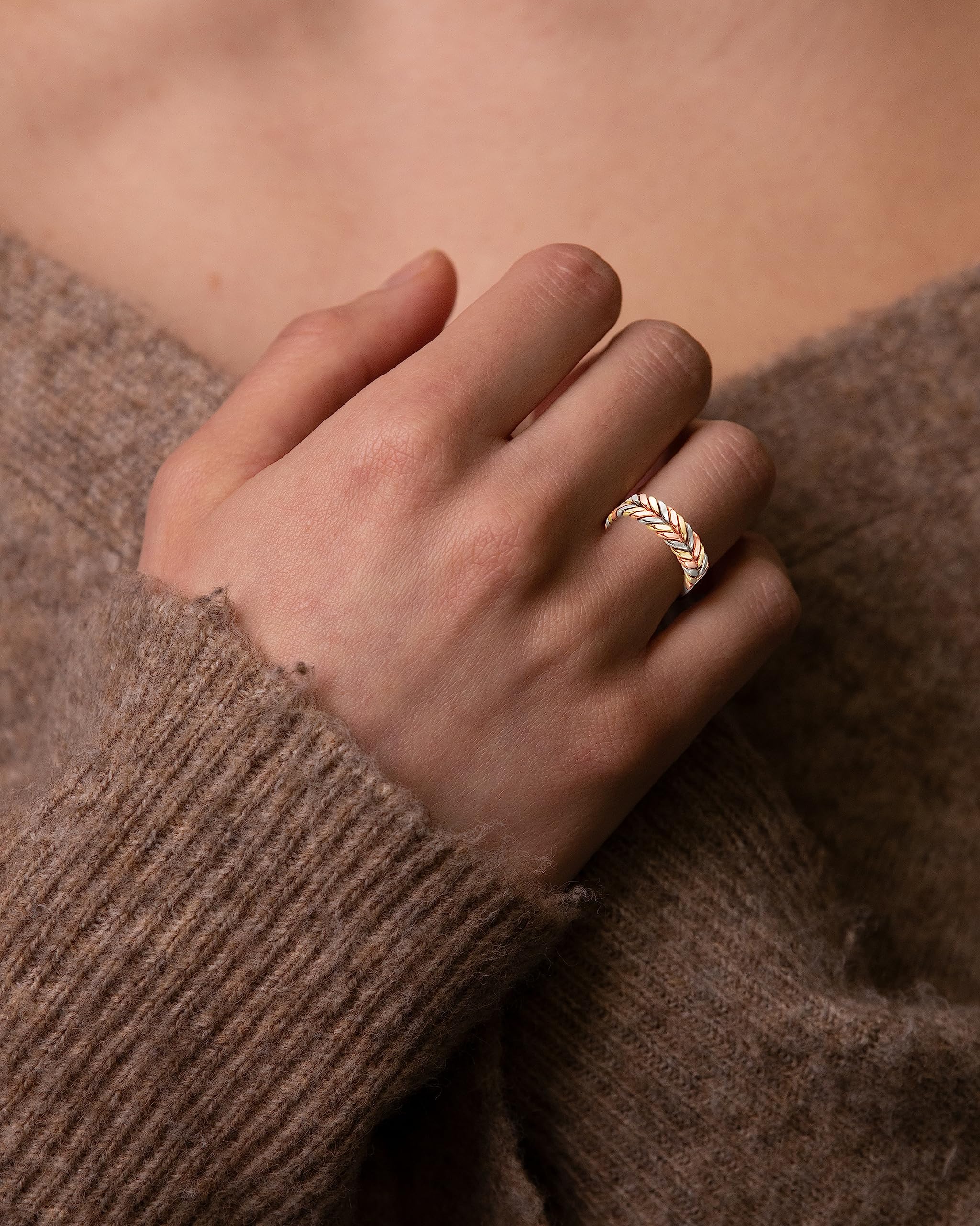 Wollet 99.9% Pure Copper Magnetic Ring for Women Men with Magnets Copper Rings Jewelry(57.5mm)