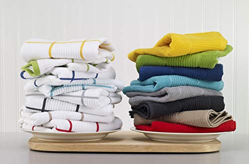 T-fal Textiles 10148 100-Percent Cotton Parquet Kitchen Dish Towel, Red, Check-Single
