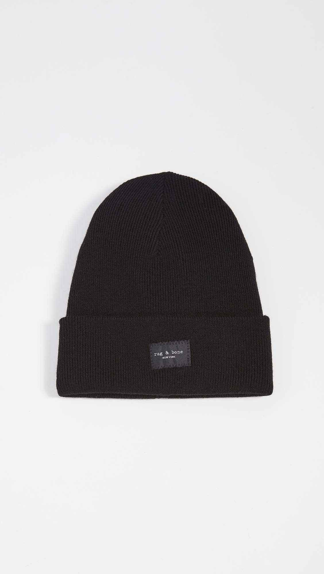 rag & bone Men's Addison Beanie, Black, One Size
