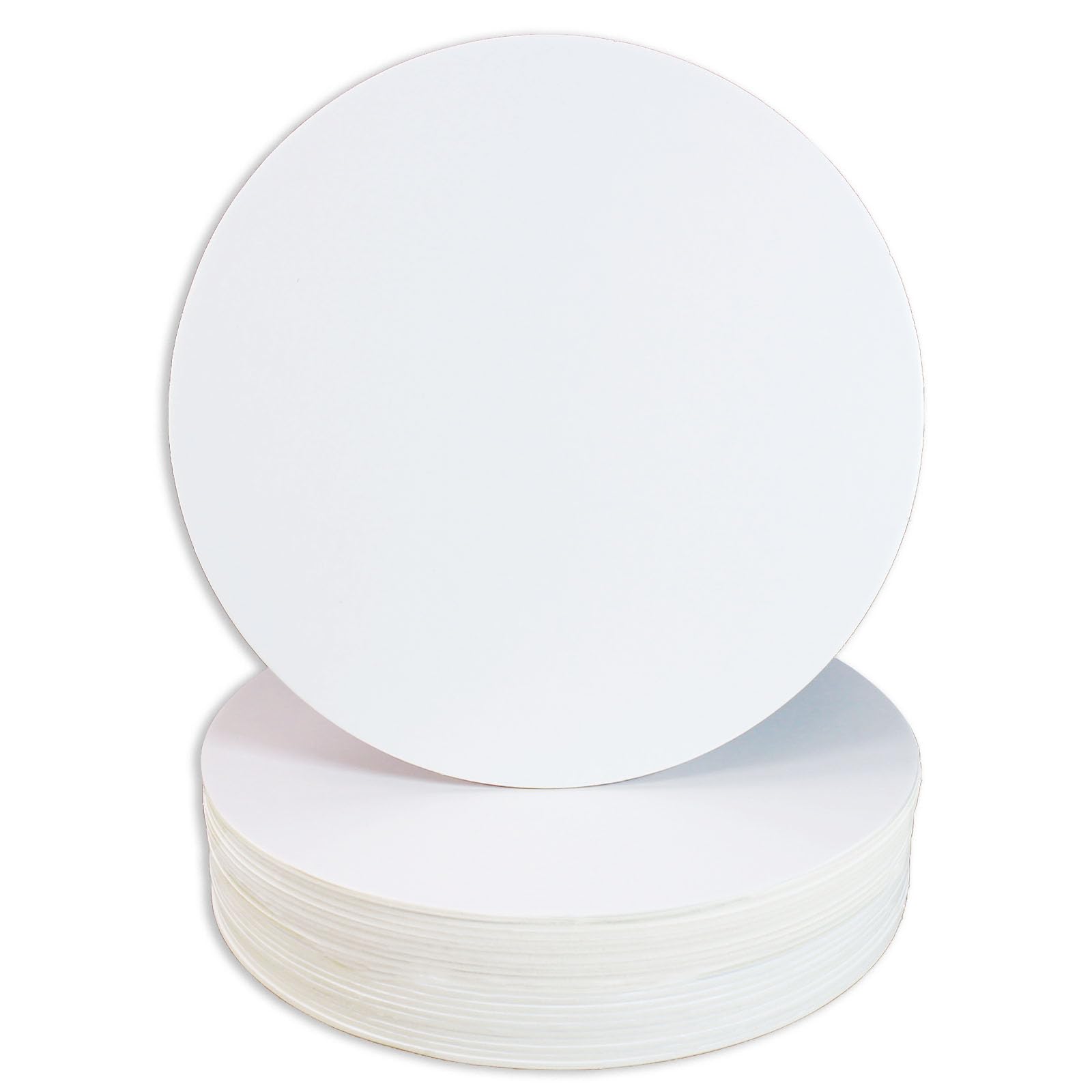 PQZKLDP 6inch White Cake Board Rounds 20pcs Circle Cake Drum 1.5mm Thickness Sturdy Disposable Cake Plates- Base-Tray for Displaying Cake-Bread-Desserts-Cookie & Oil Water Resisting PQ146