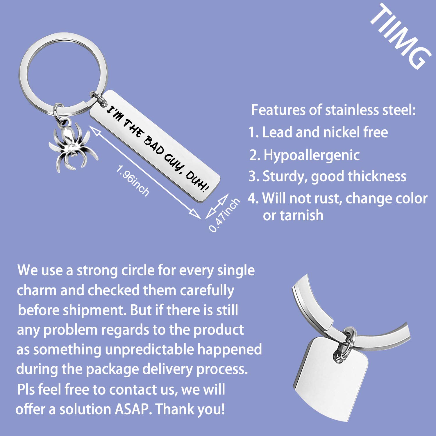 Song Lyrics Keychain I’m The Bad Guy Duh Rap Singer Fans Gift (i am the bad guy)