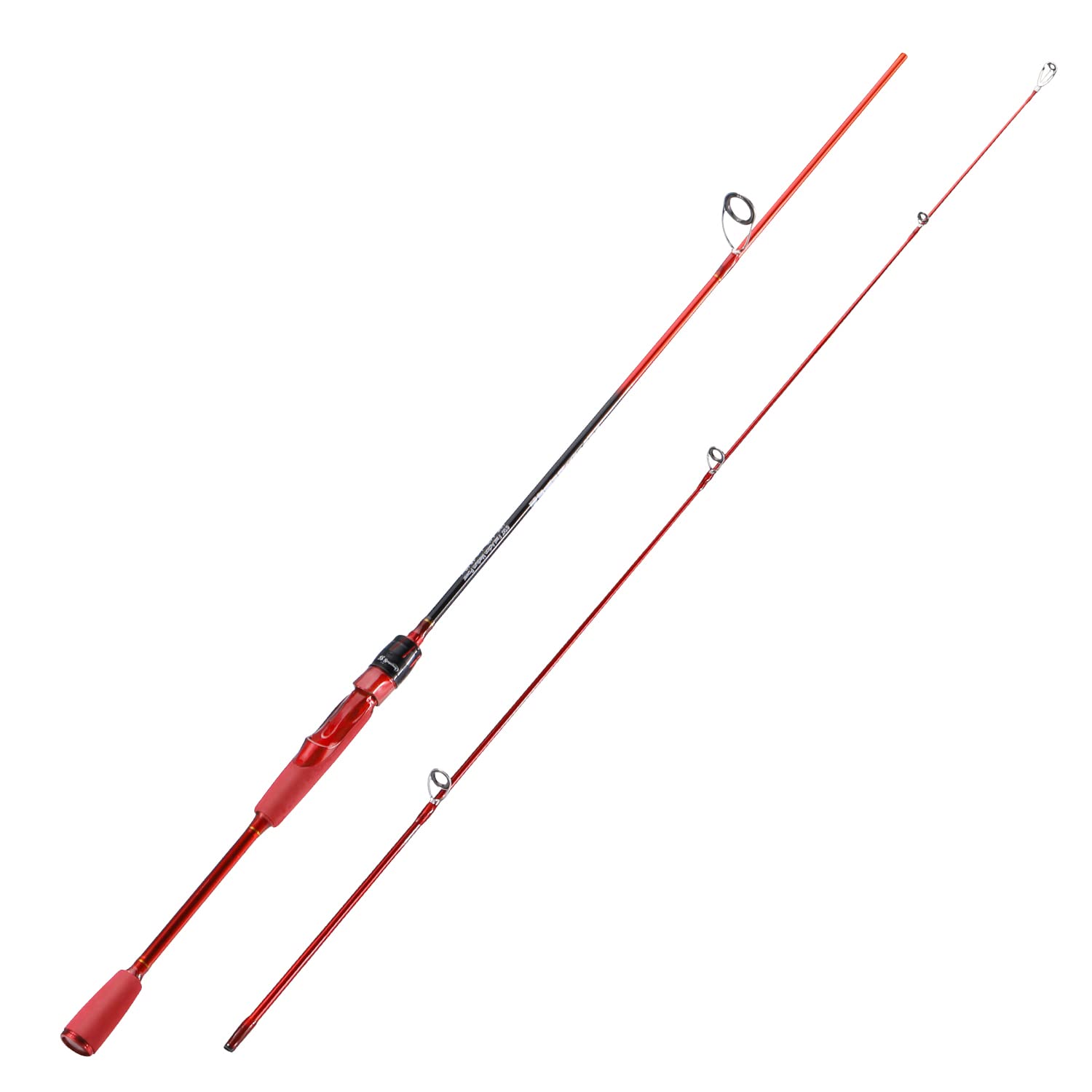 Sougayilang Fishing Rod Two Pieces,Sensitive Graphite Spinning Pole with Stainless Guide Rings and Comfortable Handle for Travel Saltwater Freshwater (S2.1)