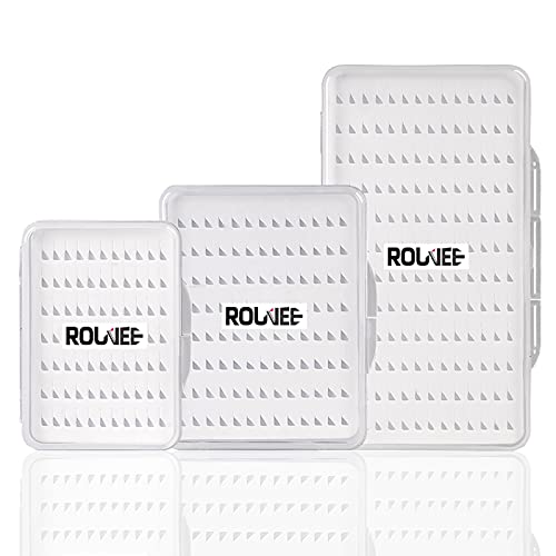 ROUVEE Super Slim Fly Fishing Lures Box,High-Capacity,Portable,Trout Flies Fly Box,Trout Lures Box (1*small size,1*medium size,1*large size)