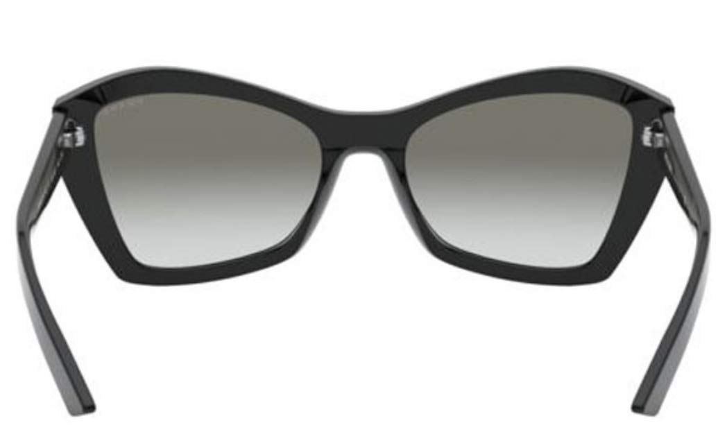 Prada PR 07XS 1AB0A7 Black Plastic Butterfly Sunglasses Grey Gradient Lens