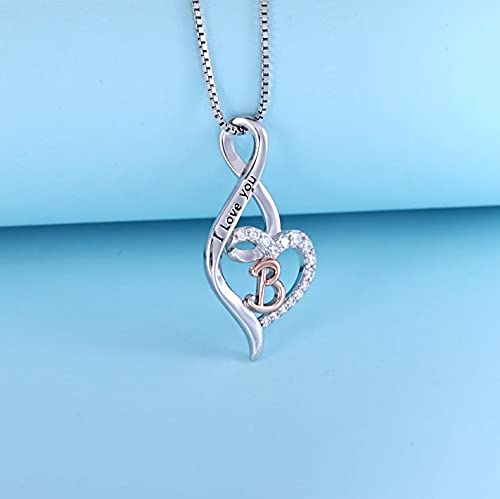 STARCHENIE Infinity Initial Necklace 925 Sterling Silver J Letter Necklace for Women Birthday