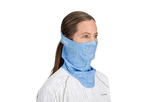 Simms Women’s Neck Gaiter, UPF 50 Face & Neck Sun Protection, Lily Pad Cornflower