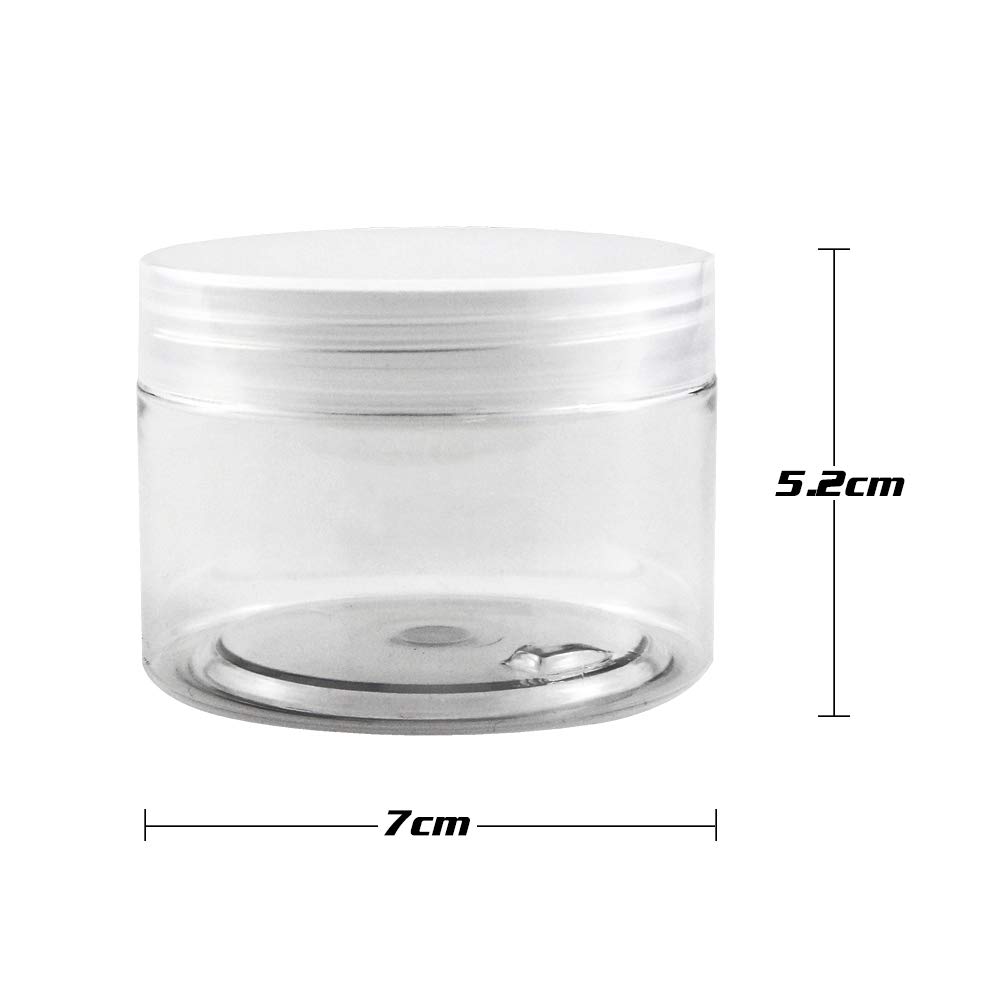 Pralb 18Pack 4oz(120ml) Clear Storage Favor Jars Clear Empty Wide-Mouth Plastic containers with Clear lids Travel Containers Jars Pots for Toiletry Makeup Cream Liquid DIY Slime Making