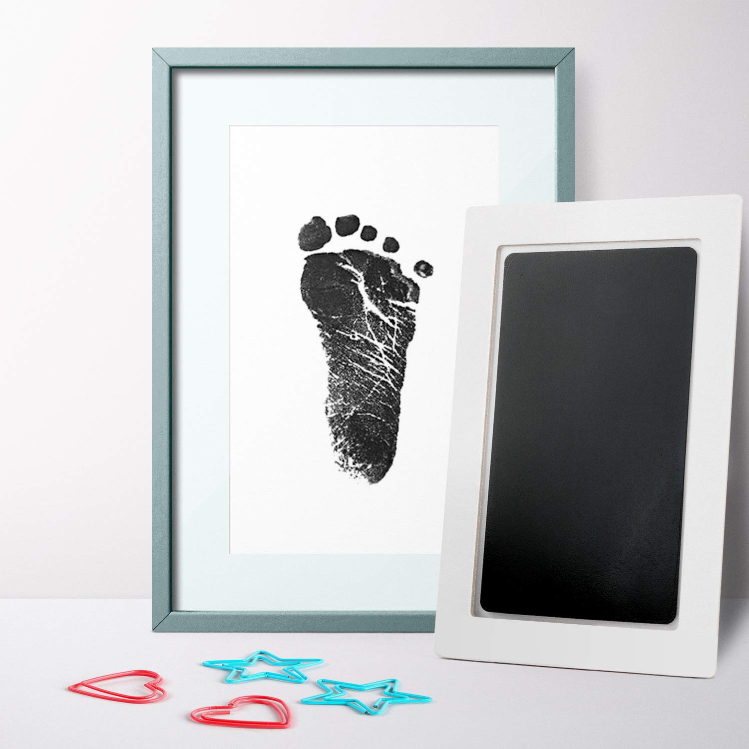 Scotamalone Baby Inkless Handprint Footprint Ink Pads Small Pet Paw Print Ink Kits 4 Packs Medium Size Black