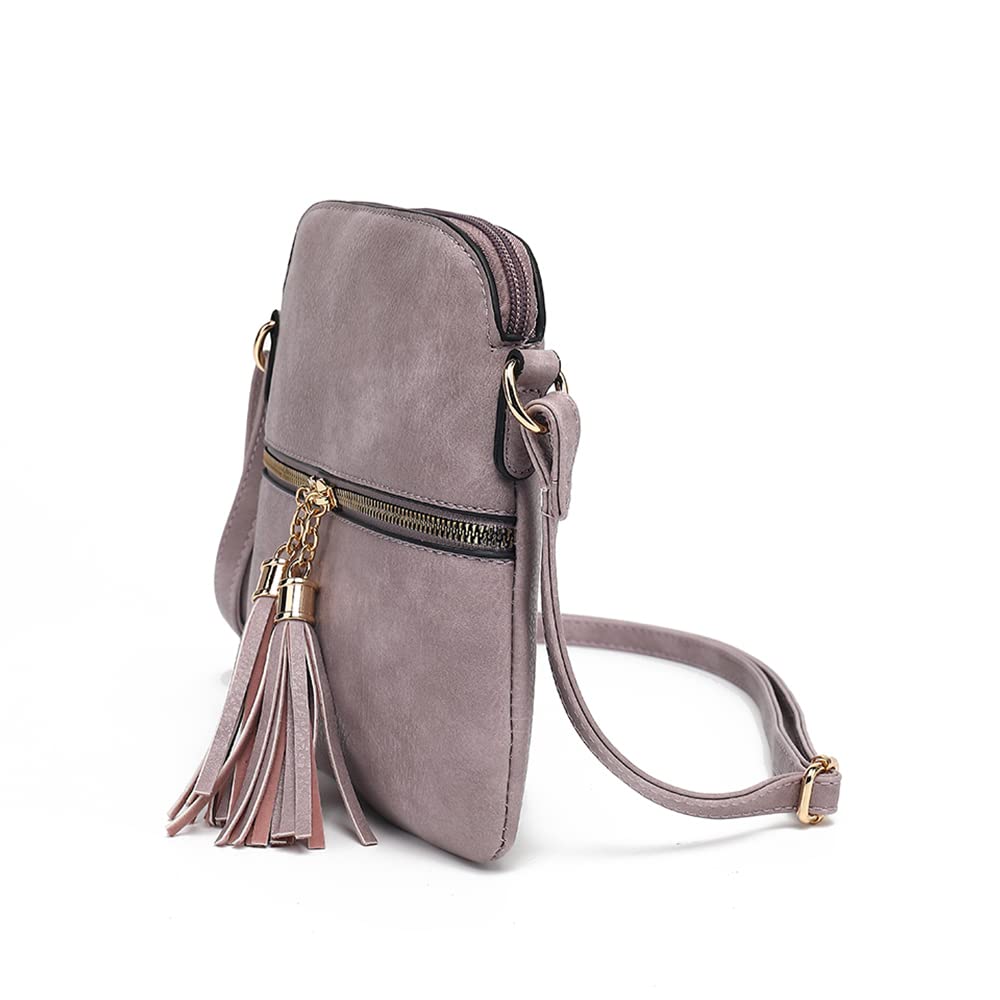 Style Strategy Lightweight Medium Dome Crossbody Bag for women with Tassel Zipper Pocket Adjustable Strap Shoulder Bag