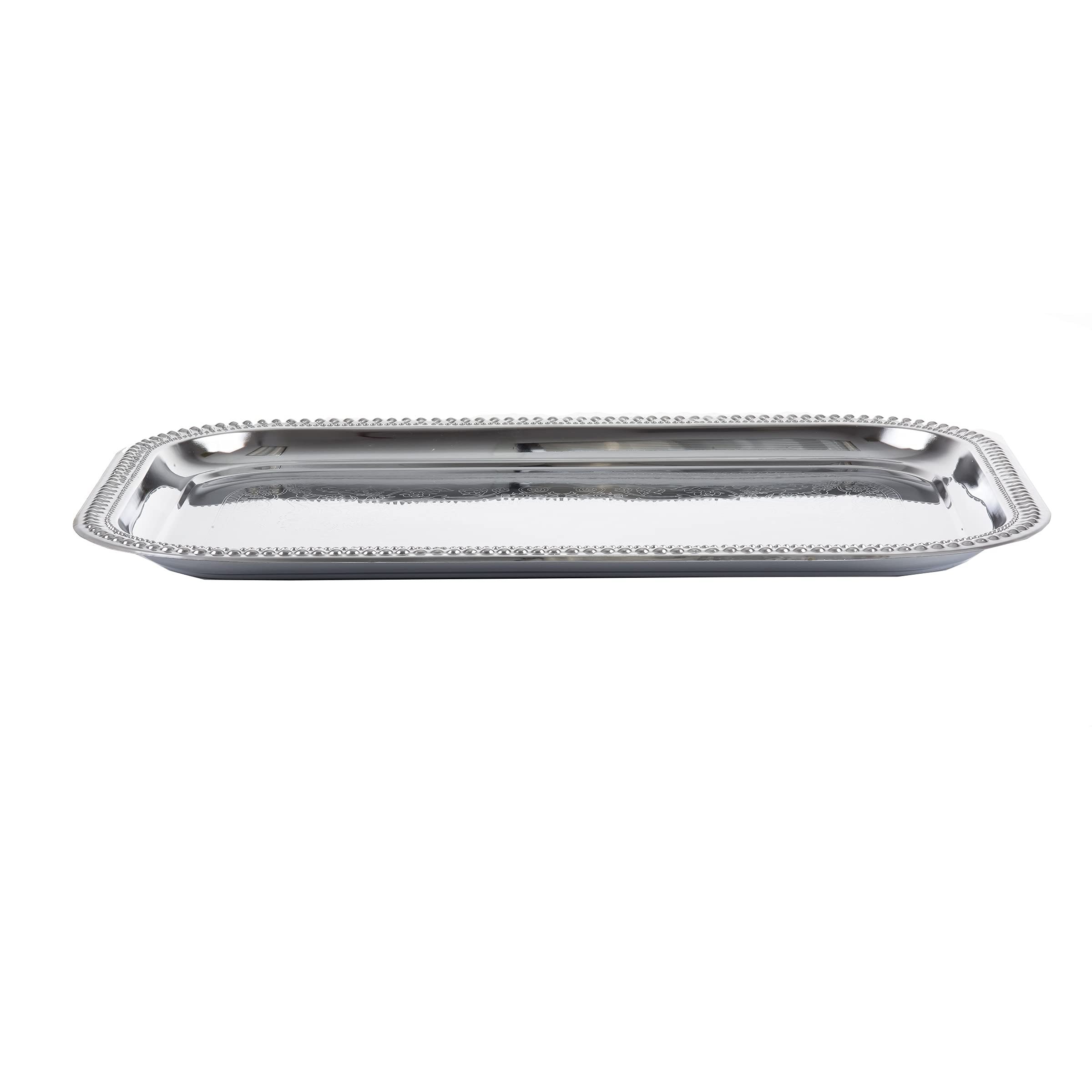 Tablecraft 18-1/2" x 12-1/2" Rectangular Chrome Plated Serving Tray