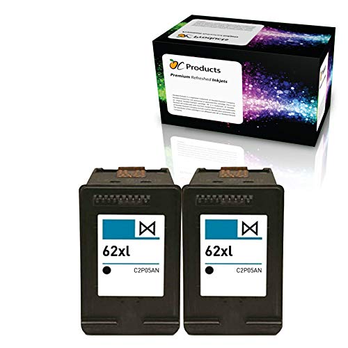 OCProducts Replacement Ink Cartridge Replacement for HP 62XL 5742 5740 8040 5540 5640 5660 7640 ( Black , 2 pk )