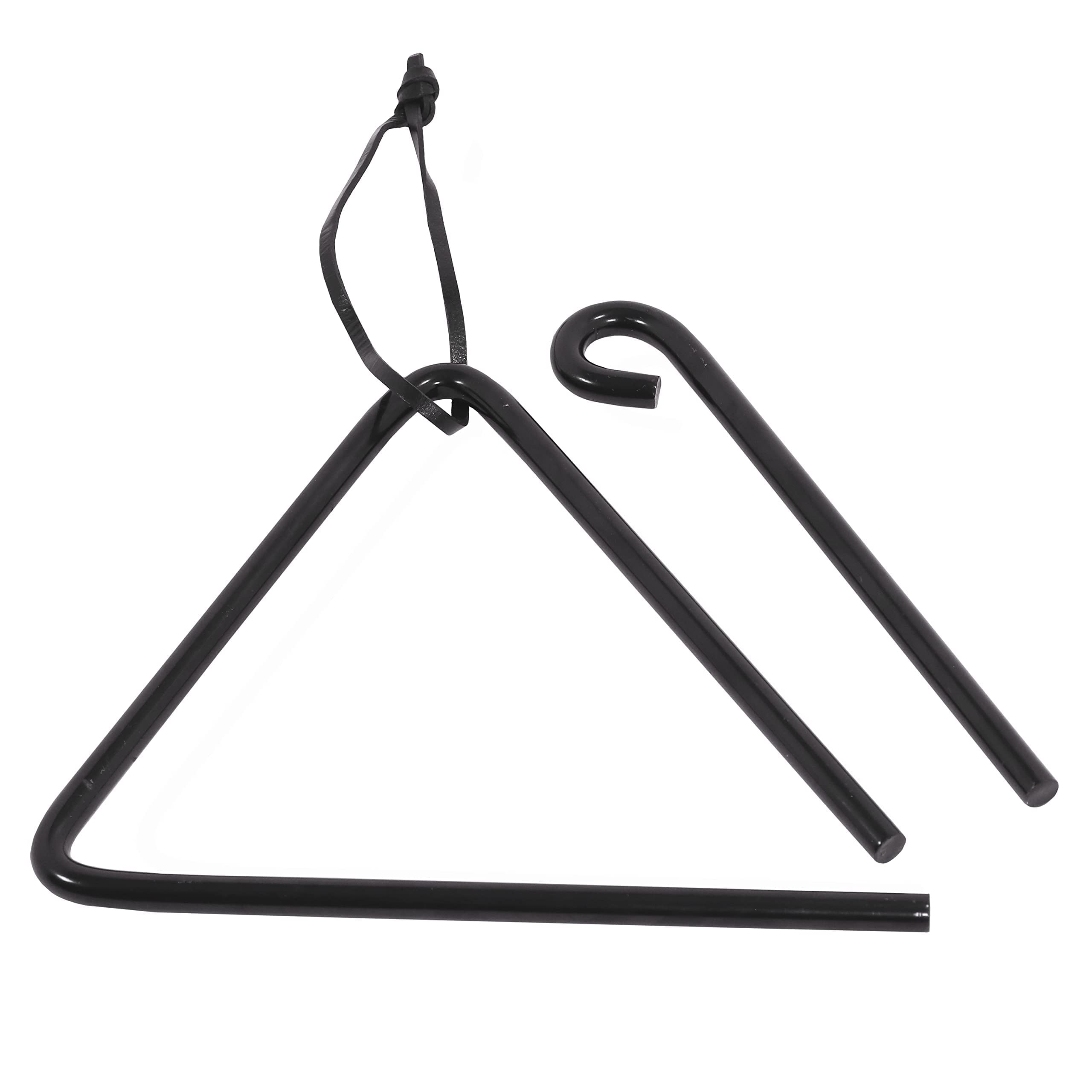 Triangle Dinner Bell - Heavy Duty Chuckwagon 9" Black Cast Iron with Striker - Complete with a Decorative Table Dinner Bell