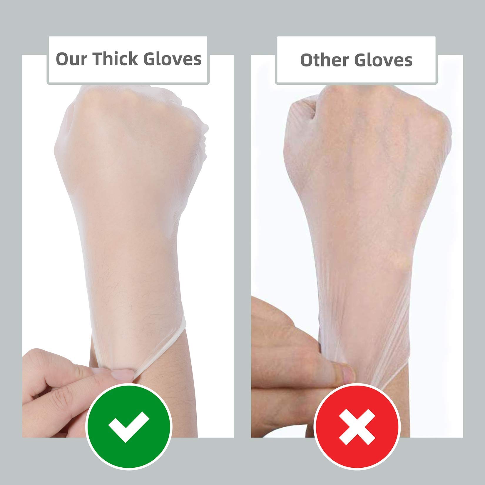 Oh! Trendy Disposable Medical Clear Vinyl Exam Gloves Industrial Gloves - Latex-Free & Powder-Free100PCS - Large