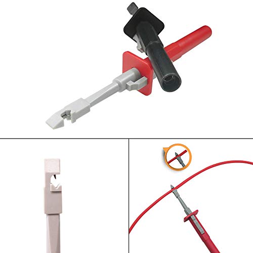 Ximimark 2Pcs Nickel Plated Safety Test Clip Insulation Piercing Probes for Car Circuit Detection Black&Red