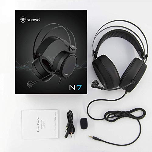 NUBWO PS4 Xbox one Headset 7.1 Surround Sound PC USB Gaming Headset with Noise Reduction Mic, Over Ear Headphones with Game&Chat Volume Controls for PC/Playstation 4/Xbox 1