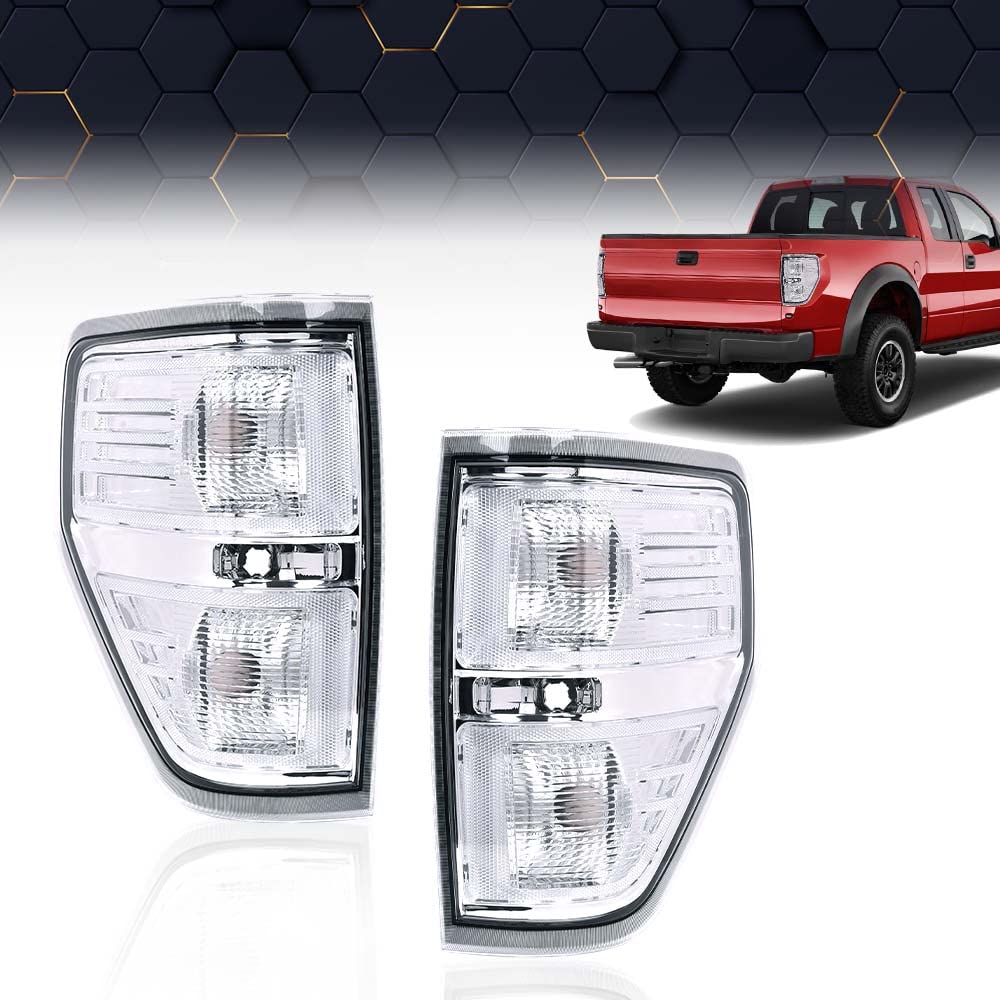 PIT66 Tail Lights Rear Lamps,Compatible with 2009-2014 Ford F150 (Basic Style, Black)