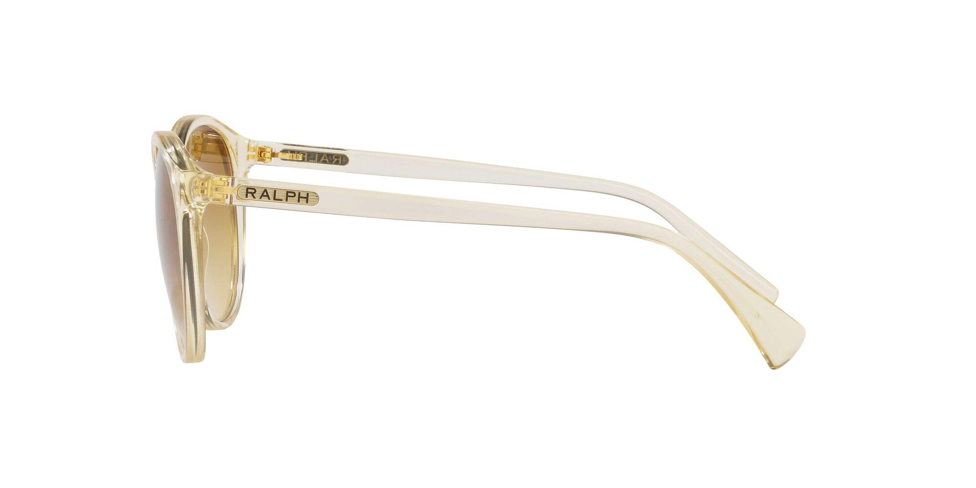 Ralph by Ralph Lauren Women's RA5273 Oval Sunglasses, Shiny Pinot Grigio/Gradient Amber, 53 mm