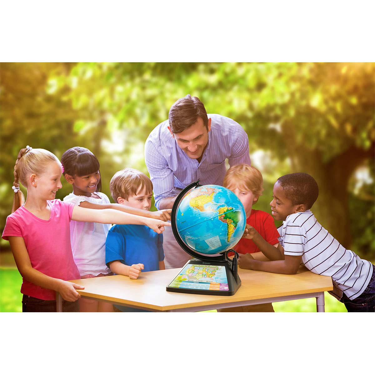 Oregon Scientific SG268R Smart Globe Adventure AR Educational World Geography Kids - Learning Toy (Black)