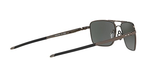 Oakley Men's Oo6038 Gauge 6 Titanium Square Sunglasses, Pewter/Prizm Black Polarized, 57 mm