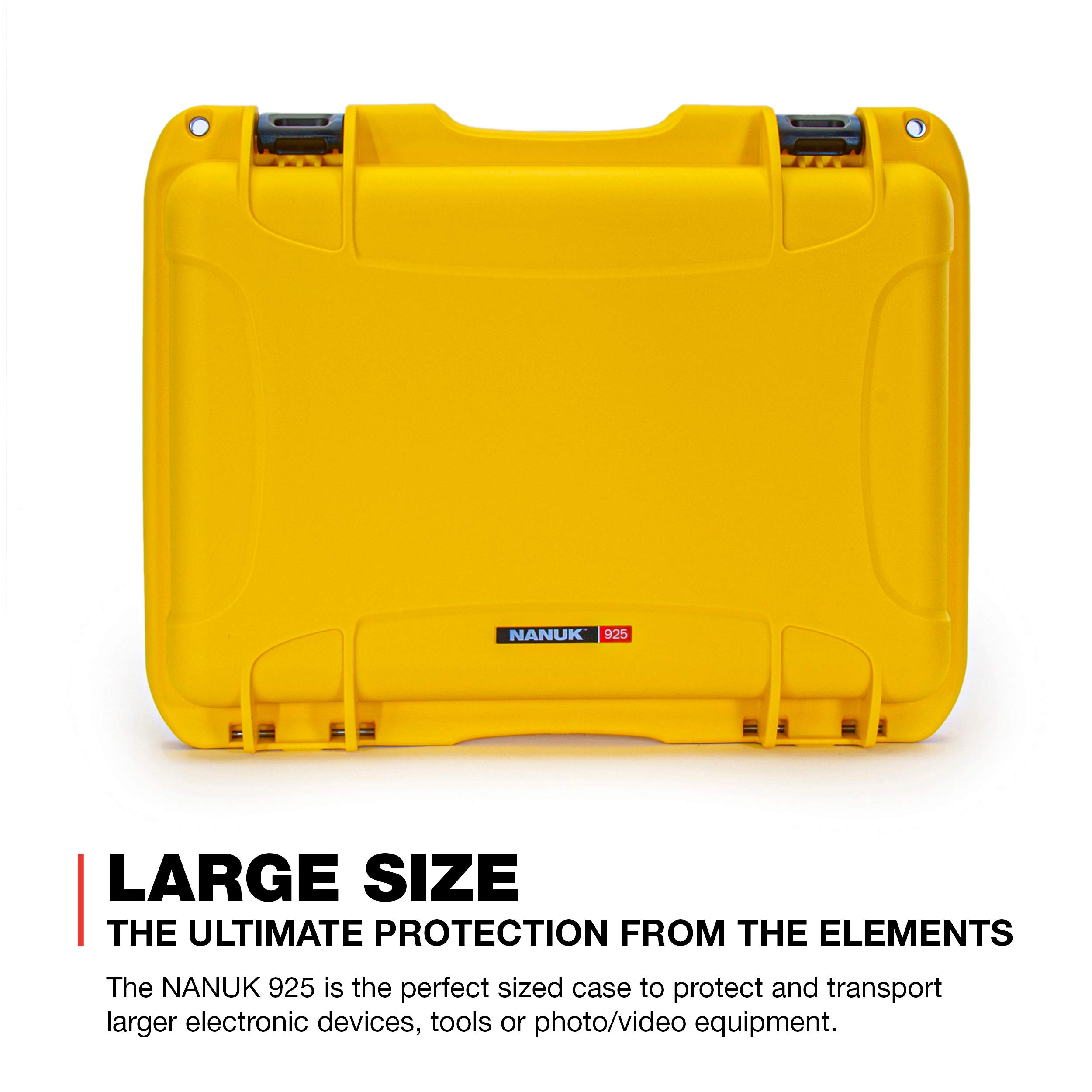 Nanuk 925 Waterproof Carry-on Hard Case with Lid Organizer and Padded Divider - Yellow