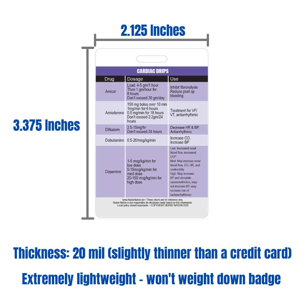 Nurse Nation 30 Vertical Nursing Badge Reference Cards - Lab Values, EKG, Vitals, and More! (Bonus Cheat Sheets) Excellent Gift for Nurses, Nursing Students, and Other Med. Workers!