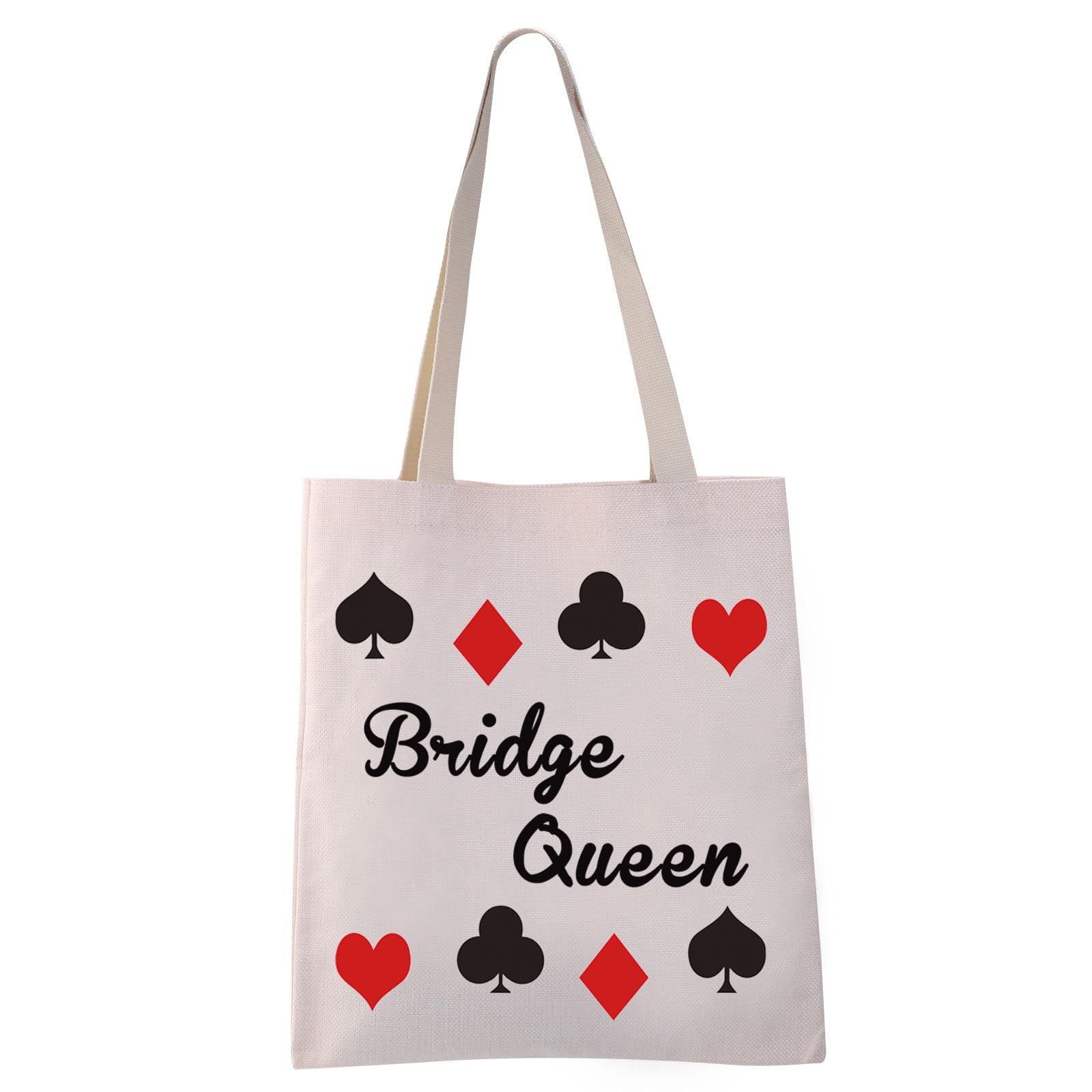 VAMSII Bridge Players Tote Bag Bridge Queen Shoulder Bag Bridge Card Gifts for Bridge Players Bridge Lovers Gift (Bridge Queen Tote)