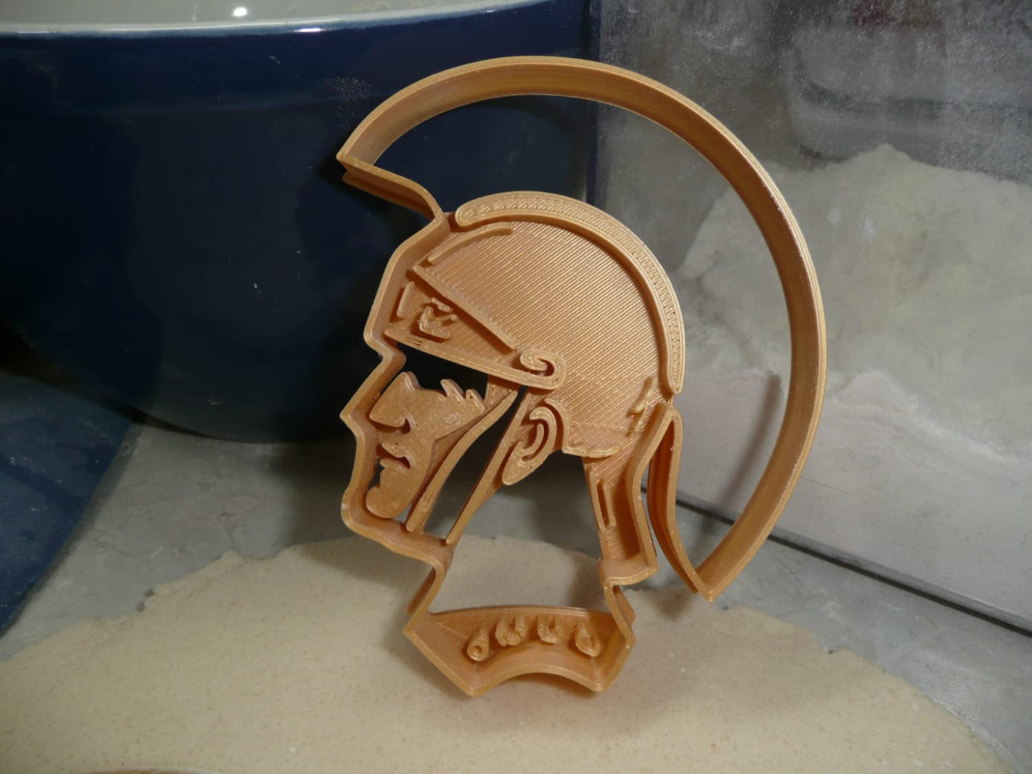 TROJAN HELMET TRADITIONAL STYLE DETAILED COOKIE CUTTER MADE IN USA PR4649 Gold