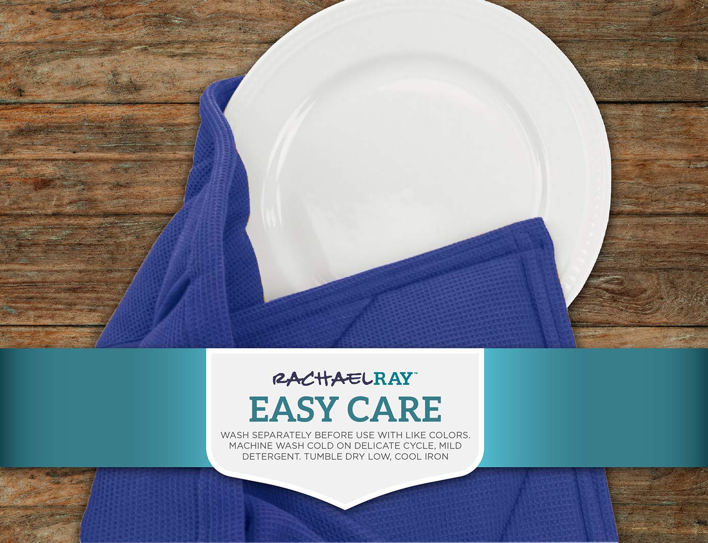 Rachael Ray Multifunctional 2-in-1 Moppine, Ultra Absorbent Kitchen Towel & Heat Resistant Pot Holder, Blue