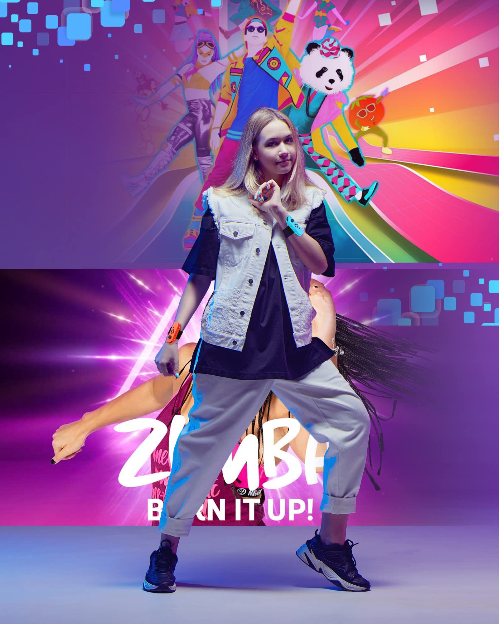 RTTACRTT Wristband for Just Dance 2022/2021/2020 and Zumba Burn It Up Game Accessories, Wrist Strap Compatible with Switch Joy Con, Adjustable Size Suitable for Adults and Children (Black)