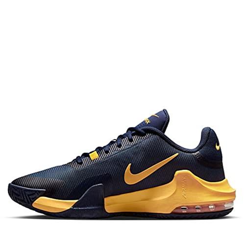 Nike Unisex Air Max Impact 4 - Lace Up Mesh Style Basketball Shoe - Navy Gold 11