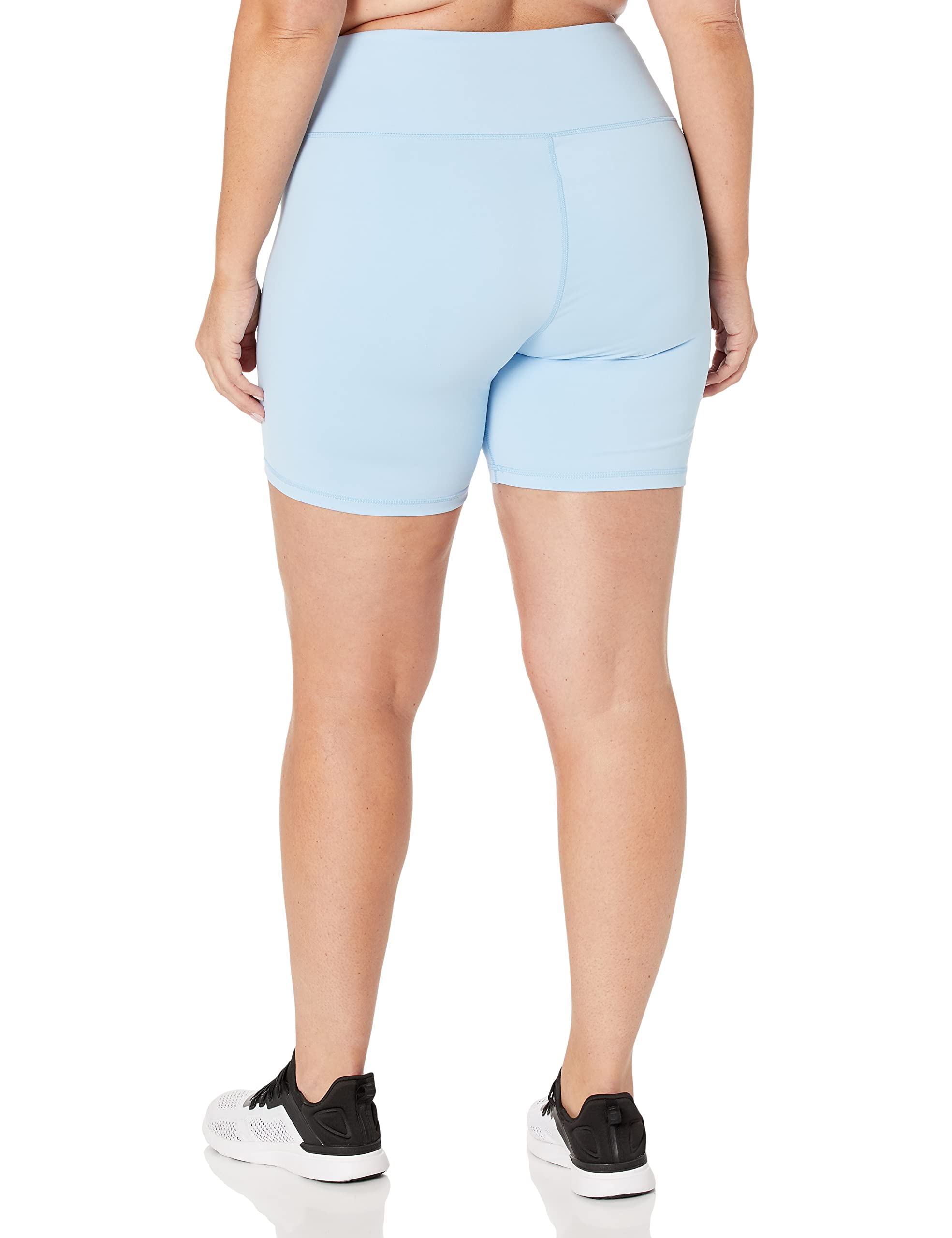 The Drop Women's Lorrie High Rise Multi Stretch Bike Short Sky Blue, S