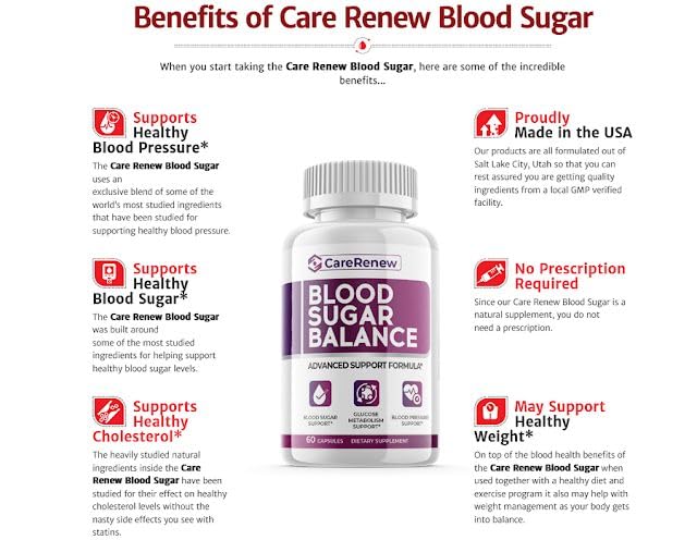 Official CareRenew Sugar Support Capsules - Care Renew Bl00d Gluc0se Sugar Balance Support Supplement (2 Bottles of 60 Capsules)