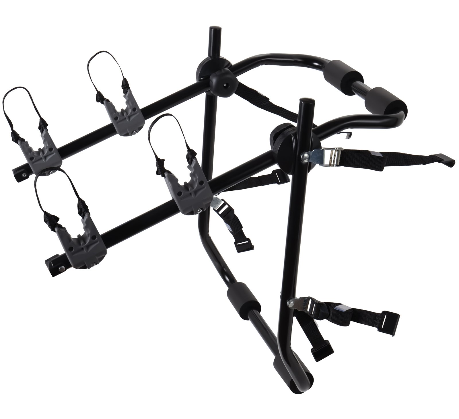 OxGord 2 Bike Rack Trunk Mount - Deluxe Bicycle Carrier for most Sedans/Hatchbacks/Minivans and SUVs - Holds Two Cycles