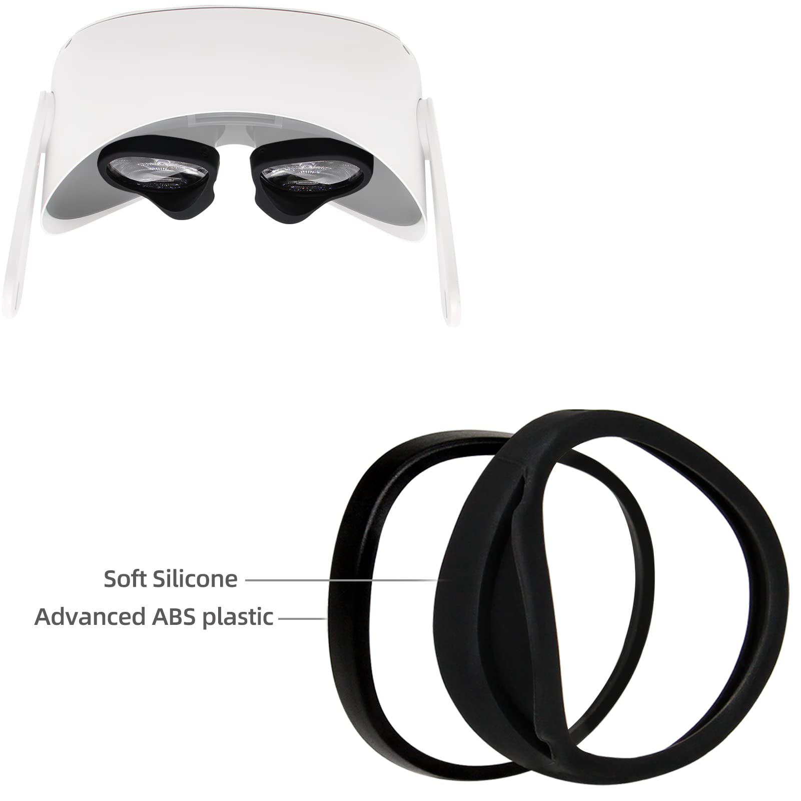 VRbrother Silicone Blackout Nose Pads Compatible with Meta/Oculus Quest 2/Rift S, VR Lens Light Blocking Accessories Lightproof Anti-Leakage Washable for Oculus Quest 2(1 Pair)