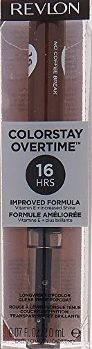 Revlon Liquid Lipstick with Clear Lip Gloss, ColorStay Face Makeup, Overtime Lipcolor, Dual Ended with Vitamin E in Nude, No Coffee Break (570), 0.07 Oz