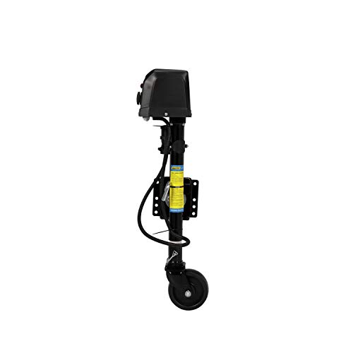 Seachoice Electric Trailer Jack w/Caster and 7-Way Connector, Max Load 1,500 Lbs., 6 in. Wheel Size, 10 in. Travel, Black