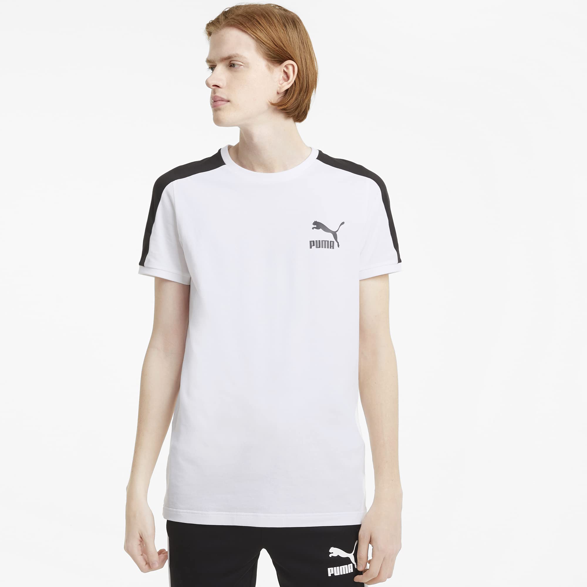 PUMA mens Iconic T7 Tee T Shirt, Puma White, X-Large US