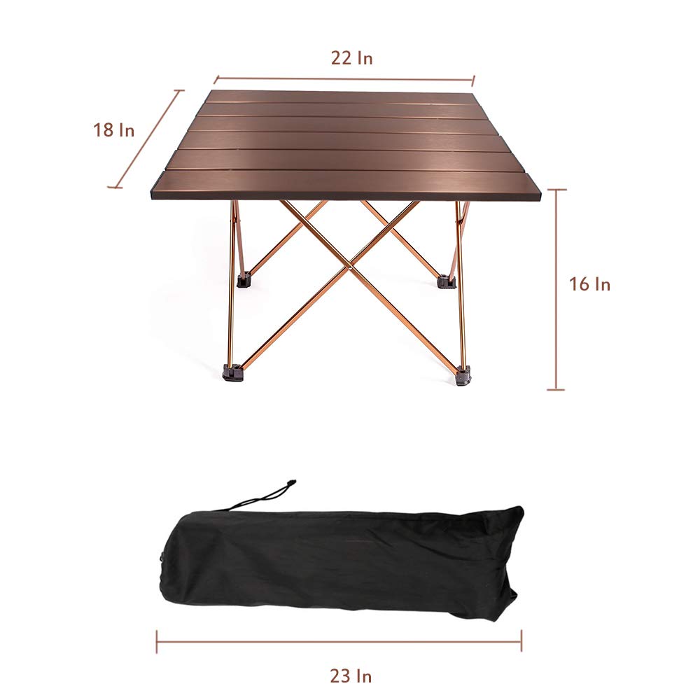 Portable Roll up Camping Table Compact Folding Table in a Bag for Picnic Tent Camp Beach