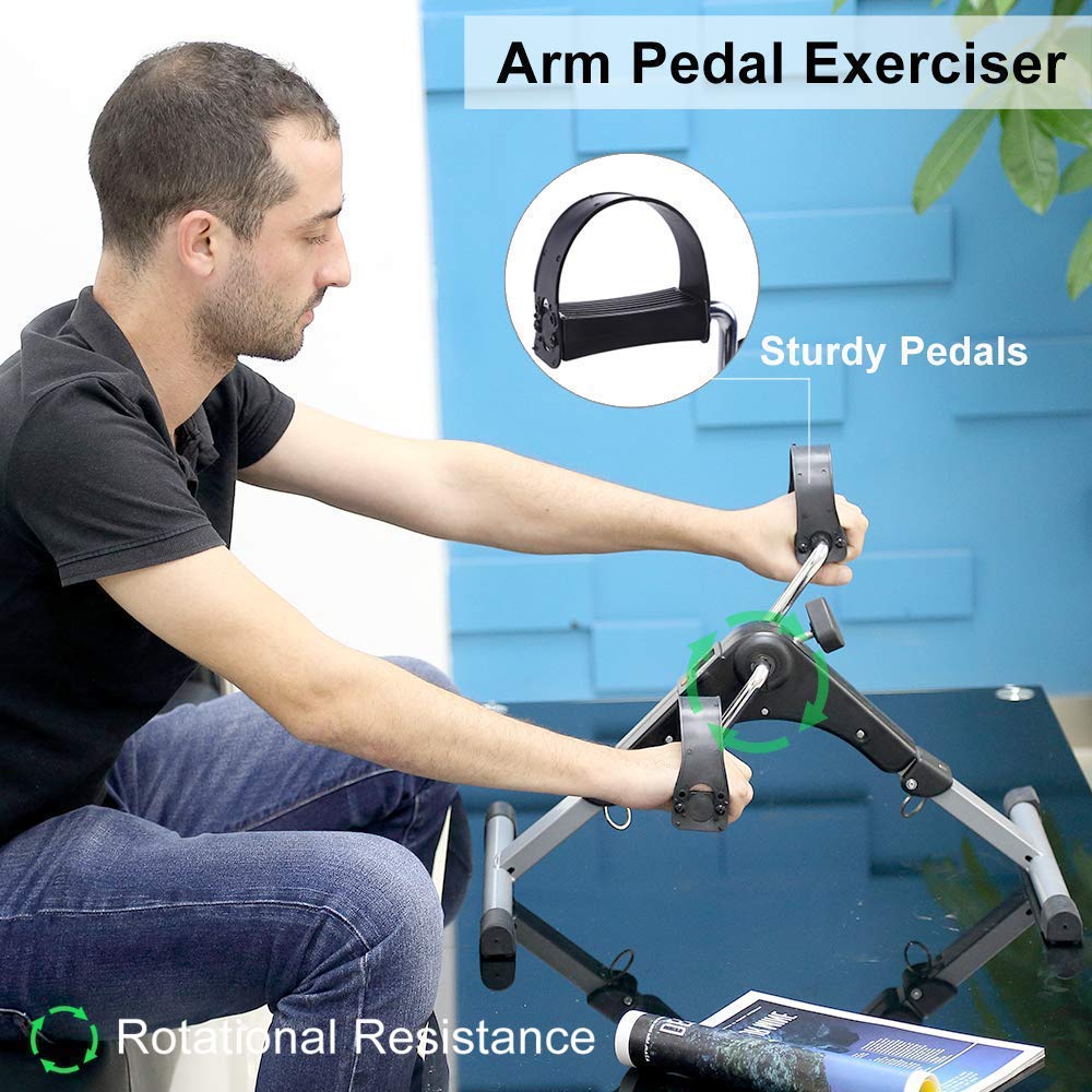 Node Fitness Foldable Under Desk Exercise Bike Portable Arm and Leg Pedal Exerciser