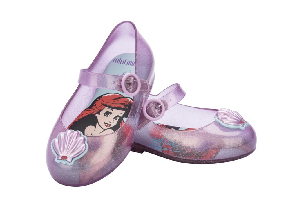 mini melissa Sweet Love + Disney Princess Mary Jane Flats for Kids, Little Mermaid, 11