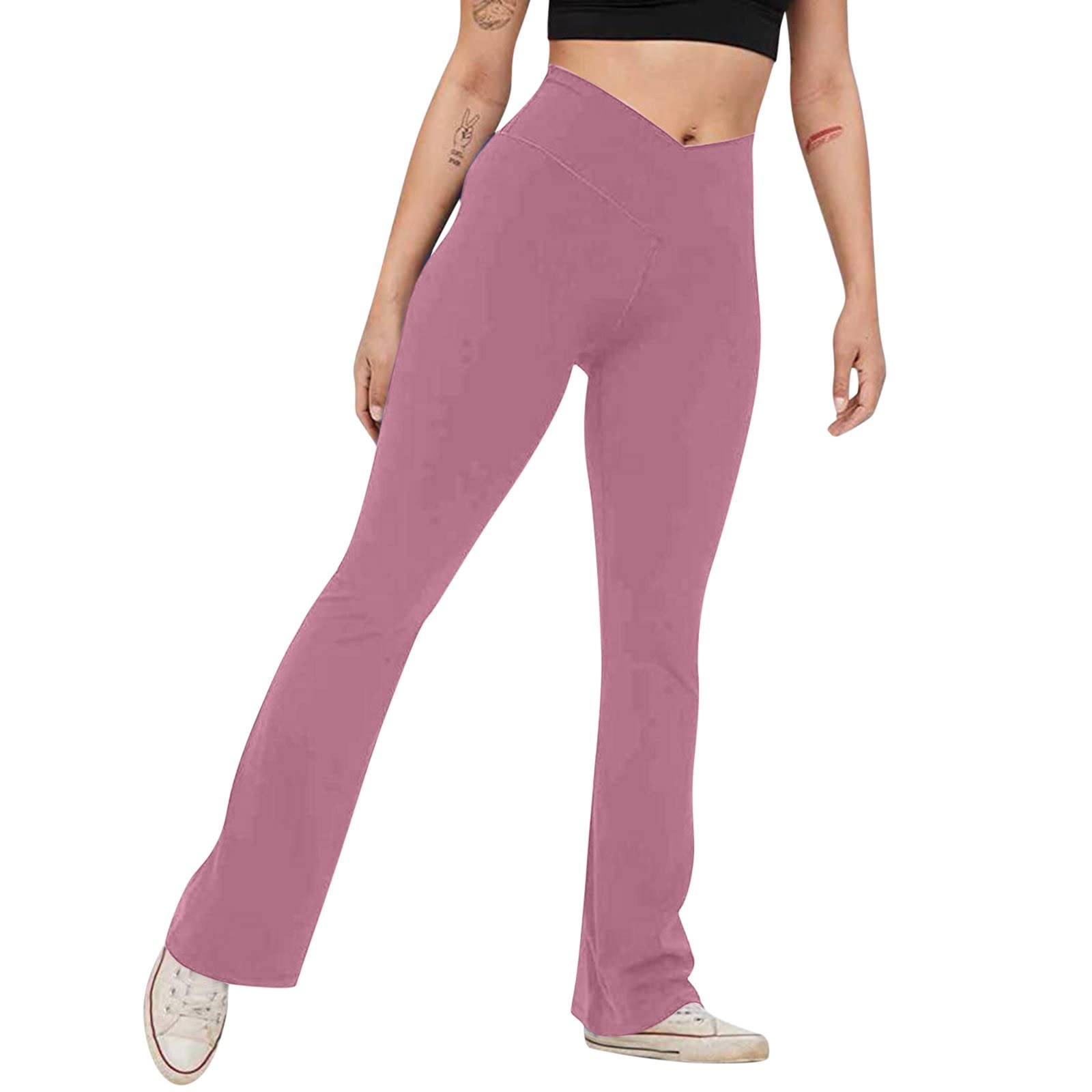 Womens Black Leggings Compression Leggings for Women 20-30 Mmhg Buttery Soft Women's Bootcut Yoga Pants Capris with 3 Pockets Lounge Floral Printing