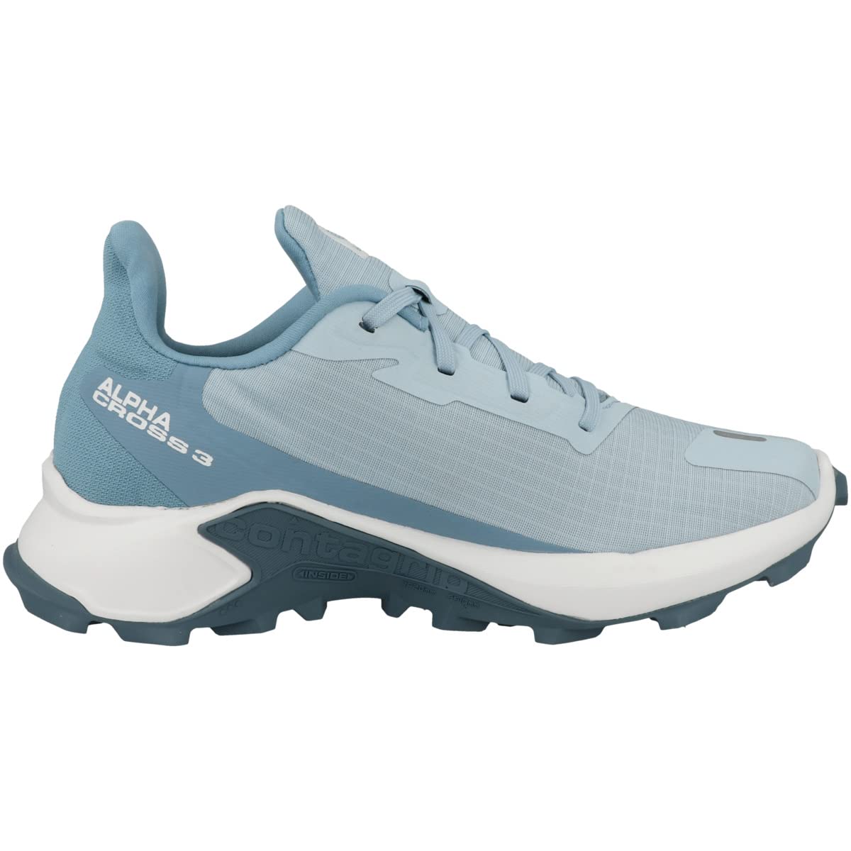 Salomon ALPHACROSS 3 Trail Running Shoes for Women, Crystal Blue/White/Delphinium Blue, 8.5