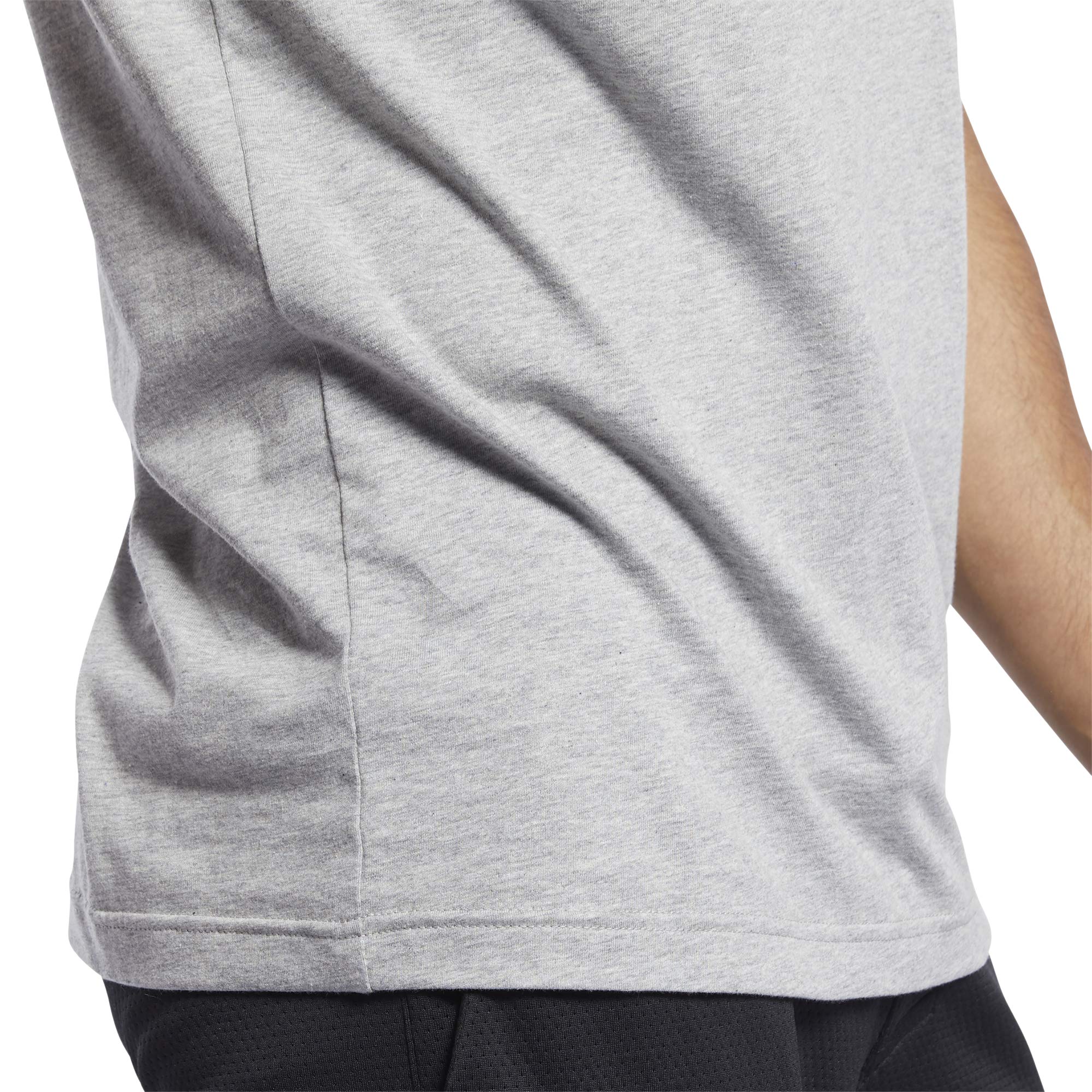 Reebok Training Supply Cotton Graphic Tee, Medium Grey Heather, S