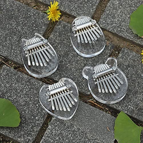 SLDHR Mini 8 Keys Kalimba Thumb Piano, Portable Marimba Music Thumb Piano Pendant with Lanyard, A Unique Gift for Children, Adults and Beginners (Oval) B12-1