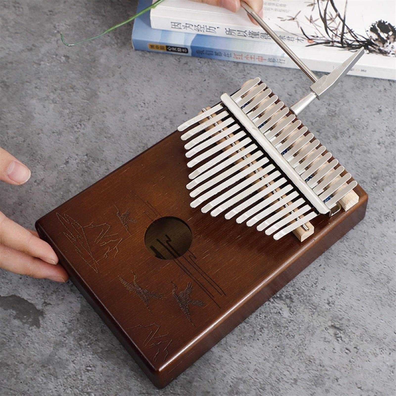 SLFDXDP Thumb Piano Thumb Piano Kalimba 17-Note Finger Piano Beginners Introduction Portable Musical Instrument Kalimba Bamboo Portable (Color : A)