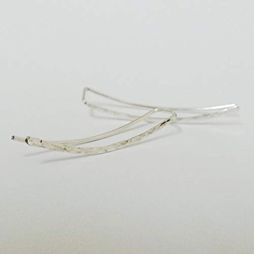 Rainify Silver Climber Earring, Handcrafted Hammered Ear Crawler, Sterling Silver Earrings