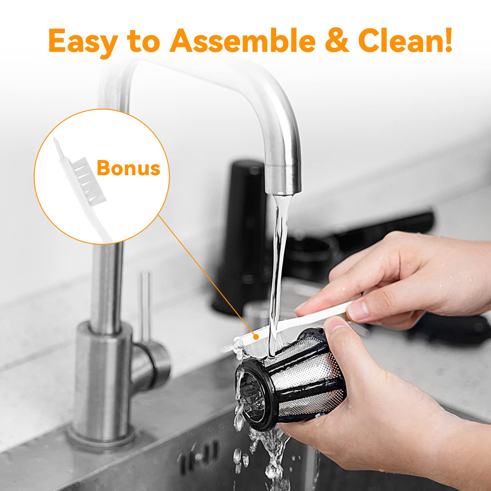 Slow Juicer Attachment for Kitchen Aid Stand Mixers Replacement, Masticating Juicer Accessories for All Kitchen Aid Mixers by Aikeec, Cold Pressed Juicer Parts, Great for Fruits and Vegetables, Black