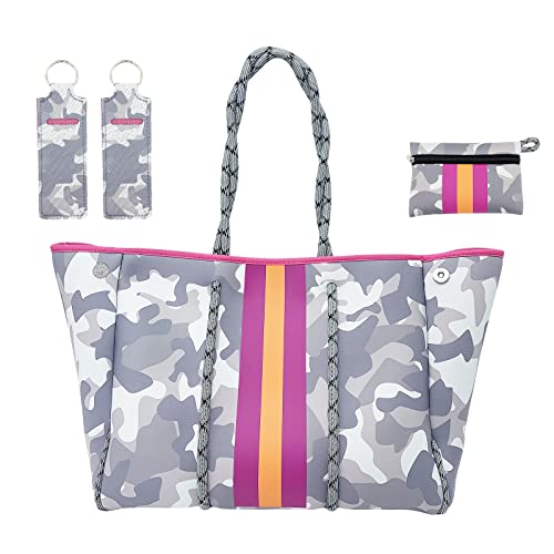 YFYDCLL Beach Bag Cute,Beach Bags for Women with Zipper,Tote Bag for Women with Wallet,Same as Boutique Pool Bag with 2 Bags for Lipstick,15 x 12 x 9 in